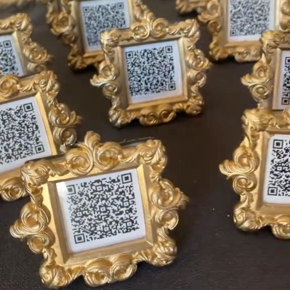 24pcs Gold Frame Wedding Table Number Mini Gold Place Card Frames Baro ...
