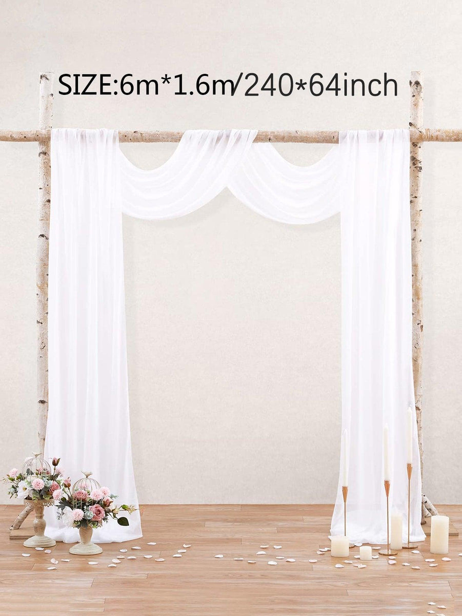 1pc Plain Decorative Background Cloth, 1.6x6m White Party Backdrop For ...