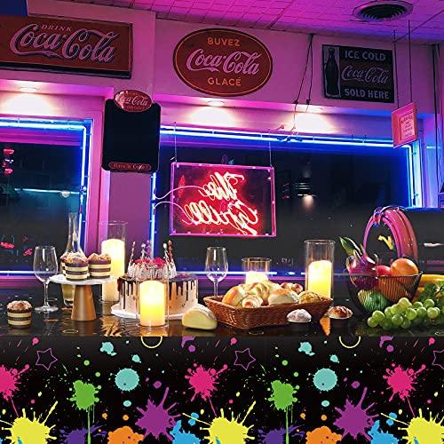 3pcs Glow Party Table Covers Neon Party Tablecloths for Neon Birthday ...