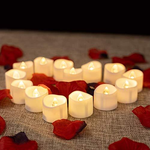 48-Pack Battery Tea Lights Bulk, Flameless LED Tea Lights, with Soft F ...