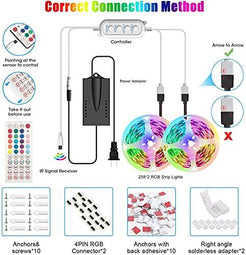 50ft Led Strip Lights, Music Sync Color Changing Led Light Strips, Led ...