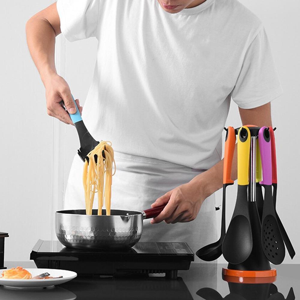 7 Piece Carousel Kitchen Utensil Tool Set With Rotating Storage ...