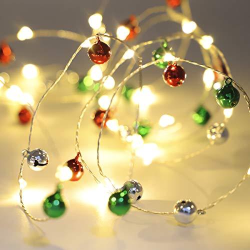 Christmas String Lights 10ft 60 LEDs 60 Jingle Bells Copper Wire with ...