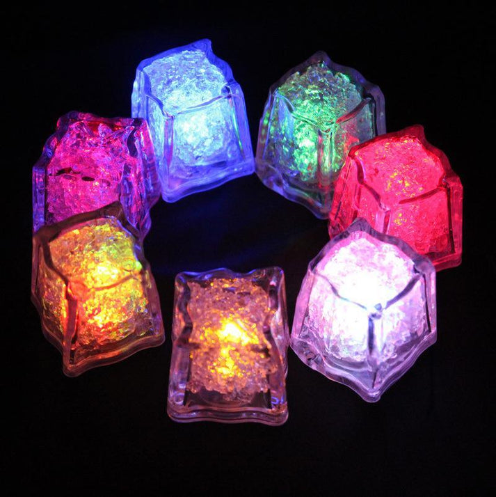 Glow LED Ice Cube Shape Lights Liquid Activated Submersible, Reusable ...