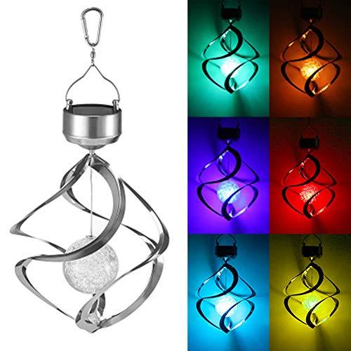 LED Color Changing Solar Revolving Wind Chimes Add a Colorful Wind Chi ...