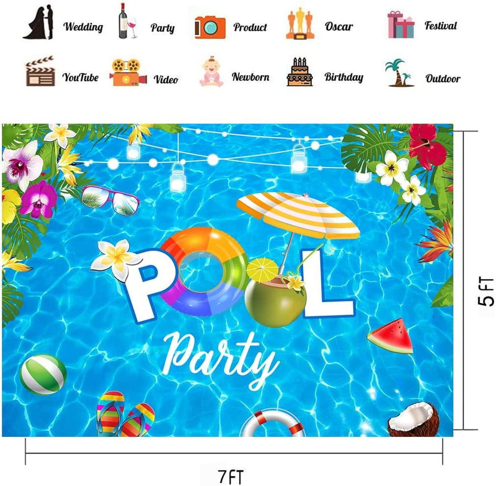 Pool Party Backdrop for Birthday Party Summer Pool Party Banner Backdr ...