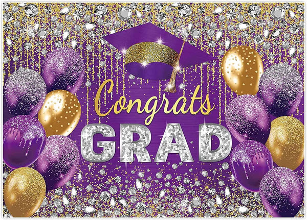 Purple And Gold Graduation Background Bachelor's Cap Fly In Purple
