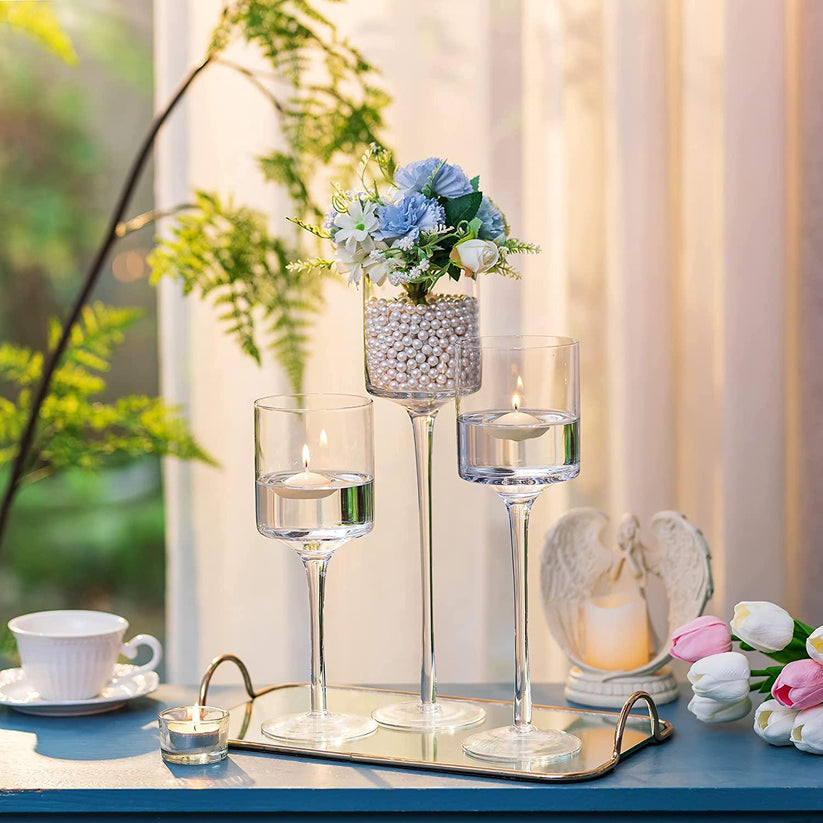 Tea Light Holder Votive Centerpieces - Glass Candle Holders Bulk for W ...